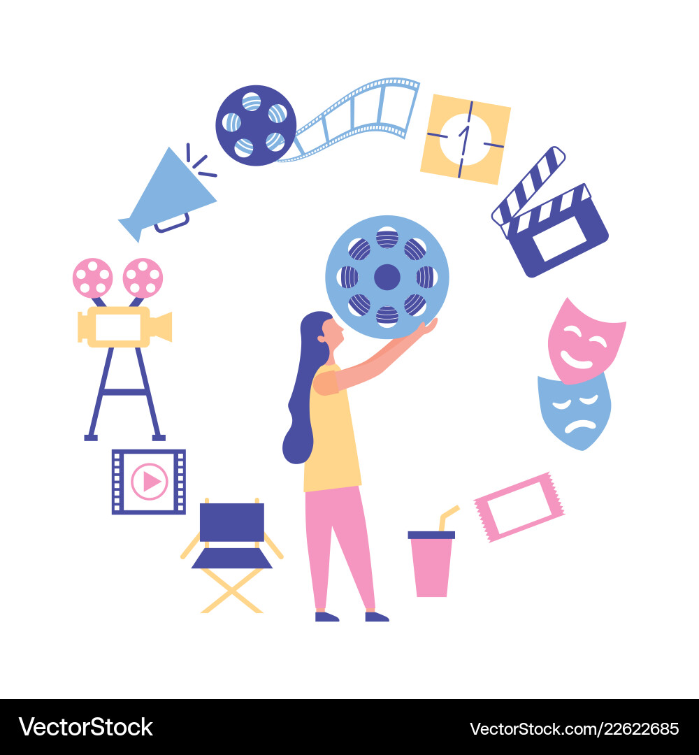 Movie people production Royalty Free Vector Image