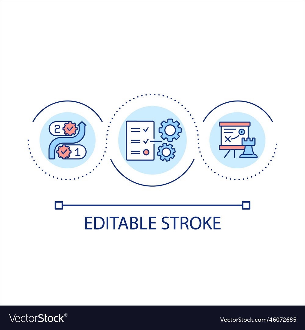 Plan optimization loop concept icon Royalty Free Vector
