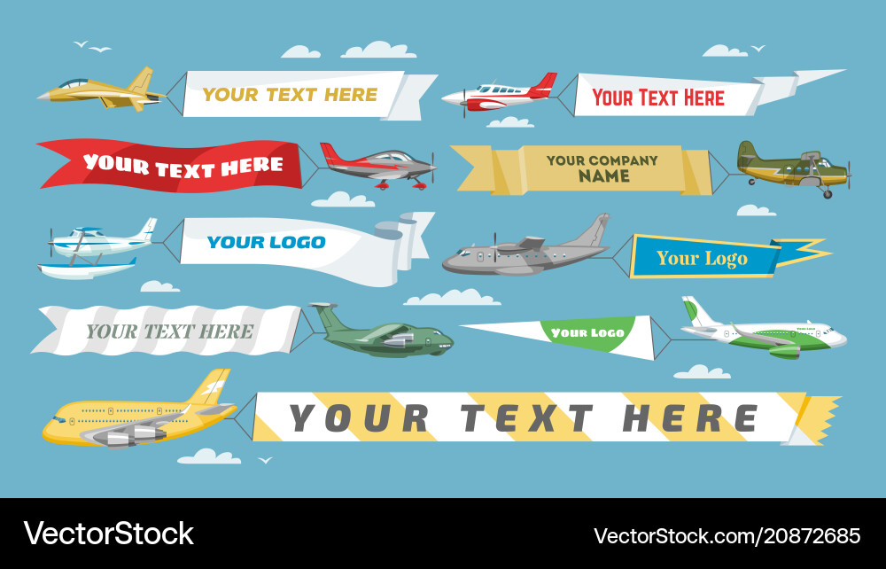 Plane banner airplane or aircraft Royalty Free Vector Image