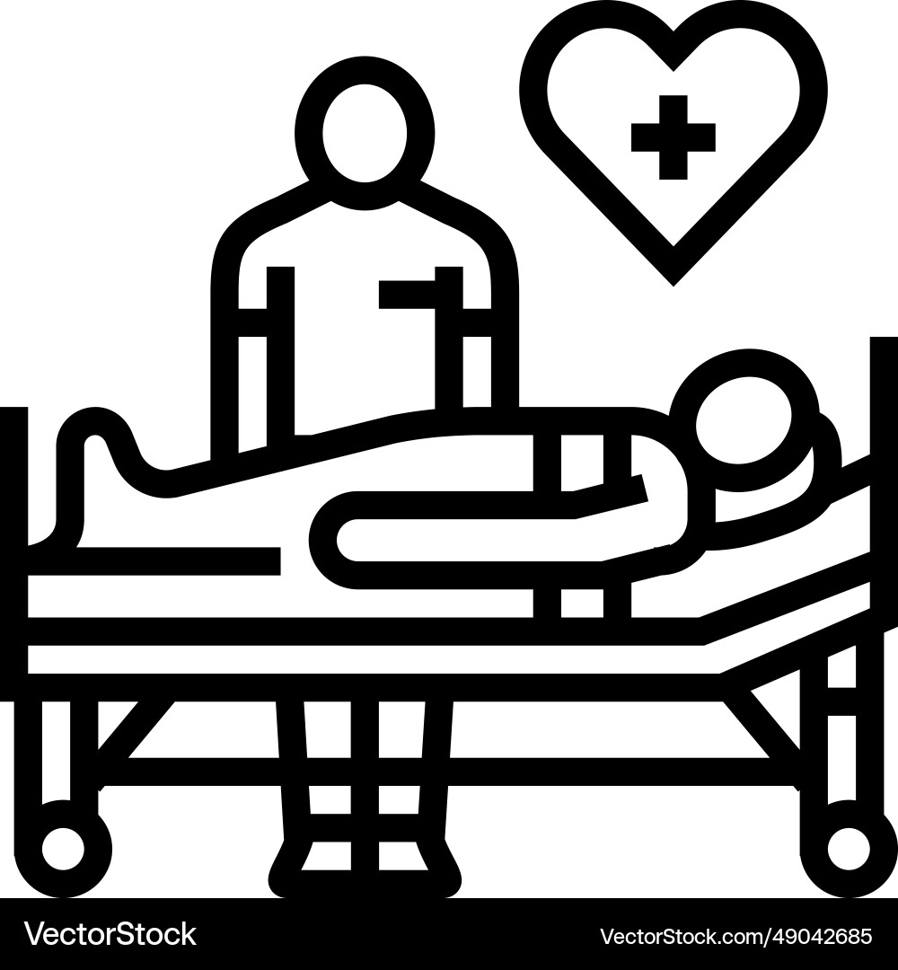 Postoperative care surgeon line icon Royalty Free Vector