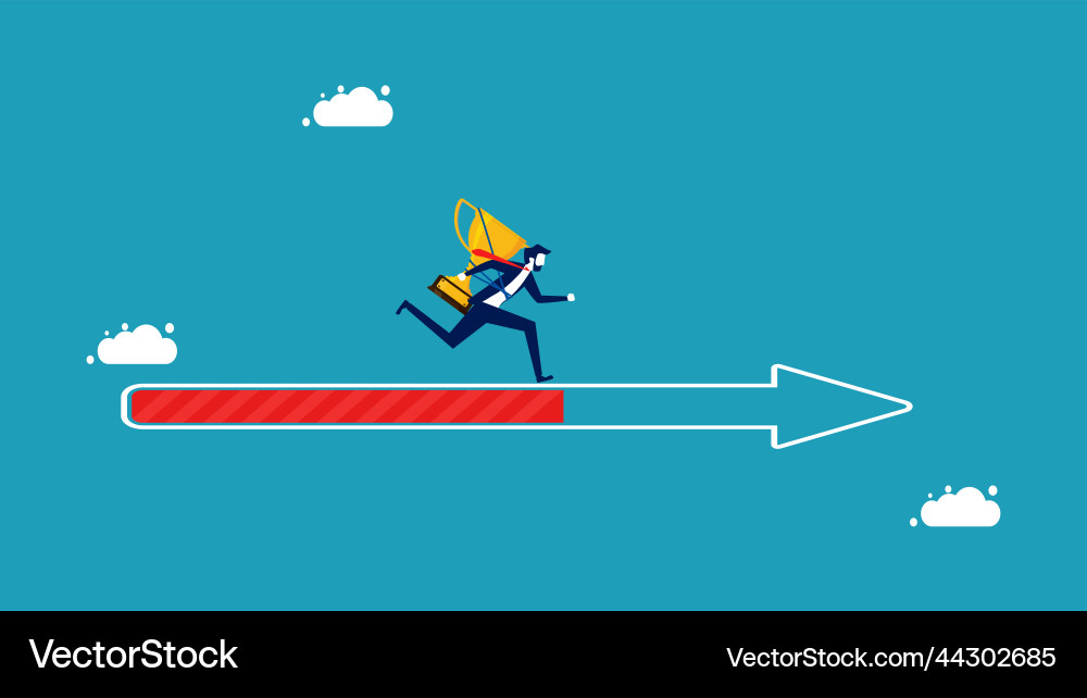 Progress and missions great businessman running Vector Image