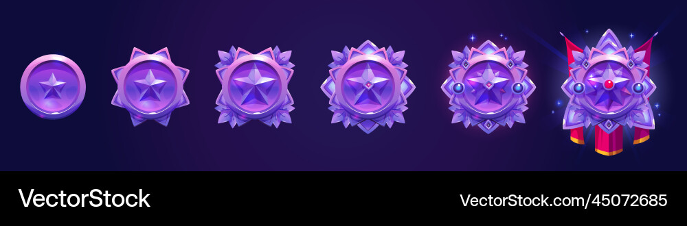 Rank badge arcana game award badge evolution Vector Image