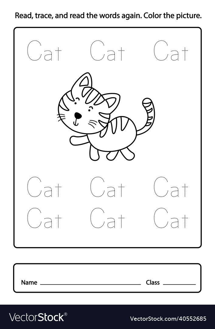 Read trace and the words again color Royalty Free Vector