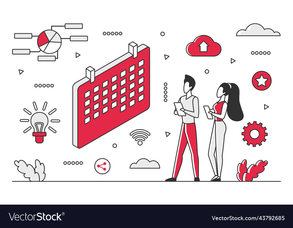 Schedule calendar program Royalty Free Vector Image