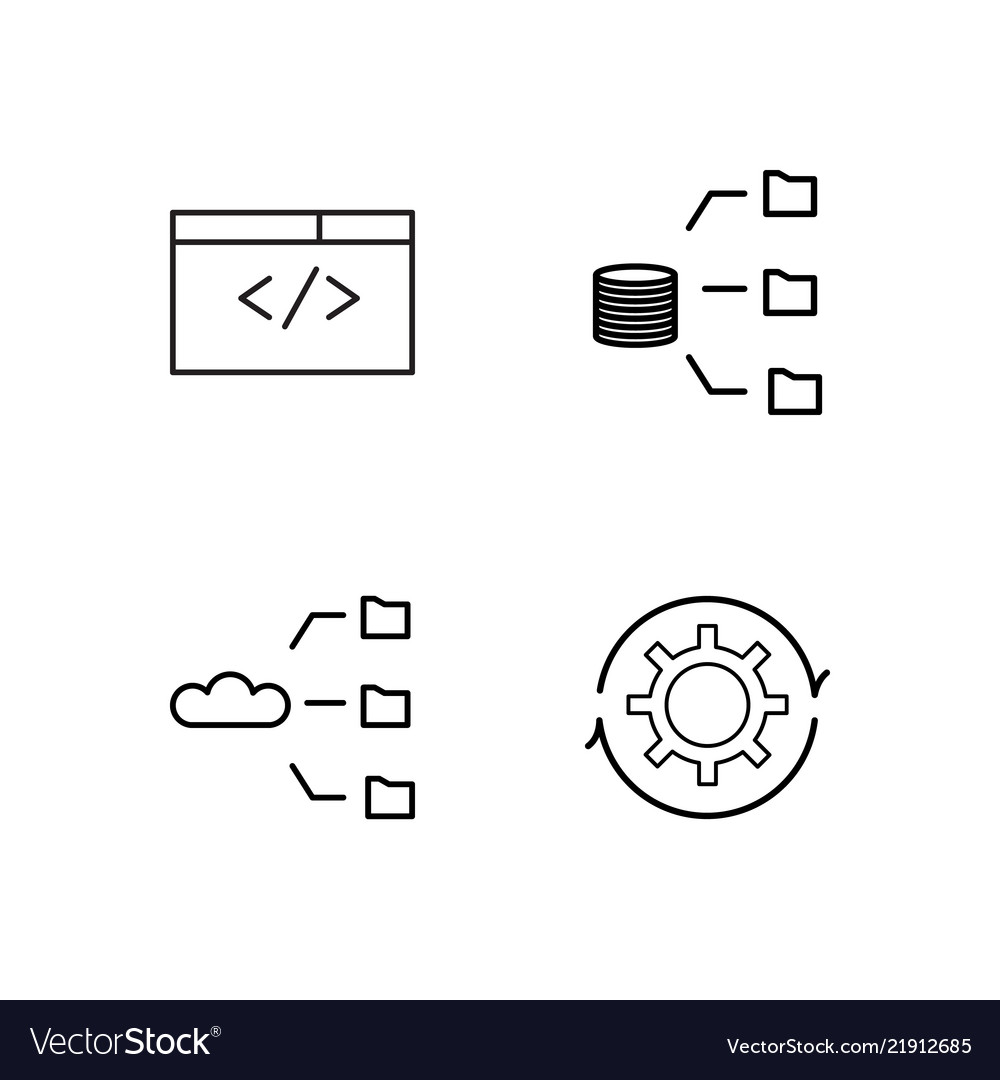 Security outline icons set Royalty Free Vector Image