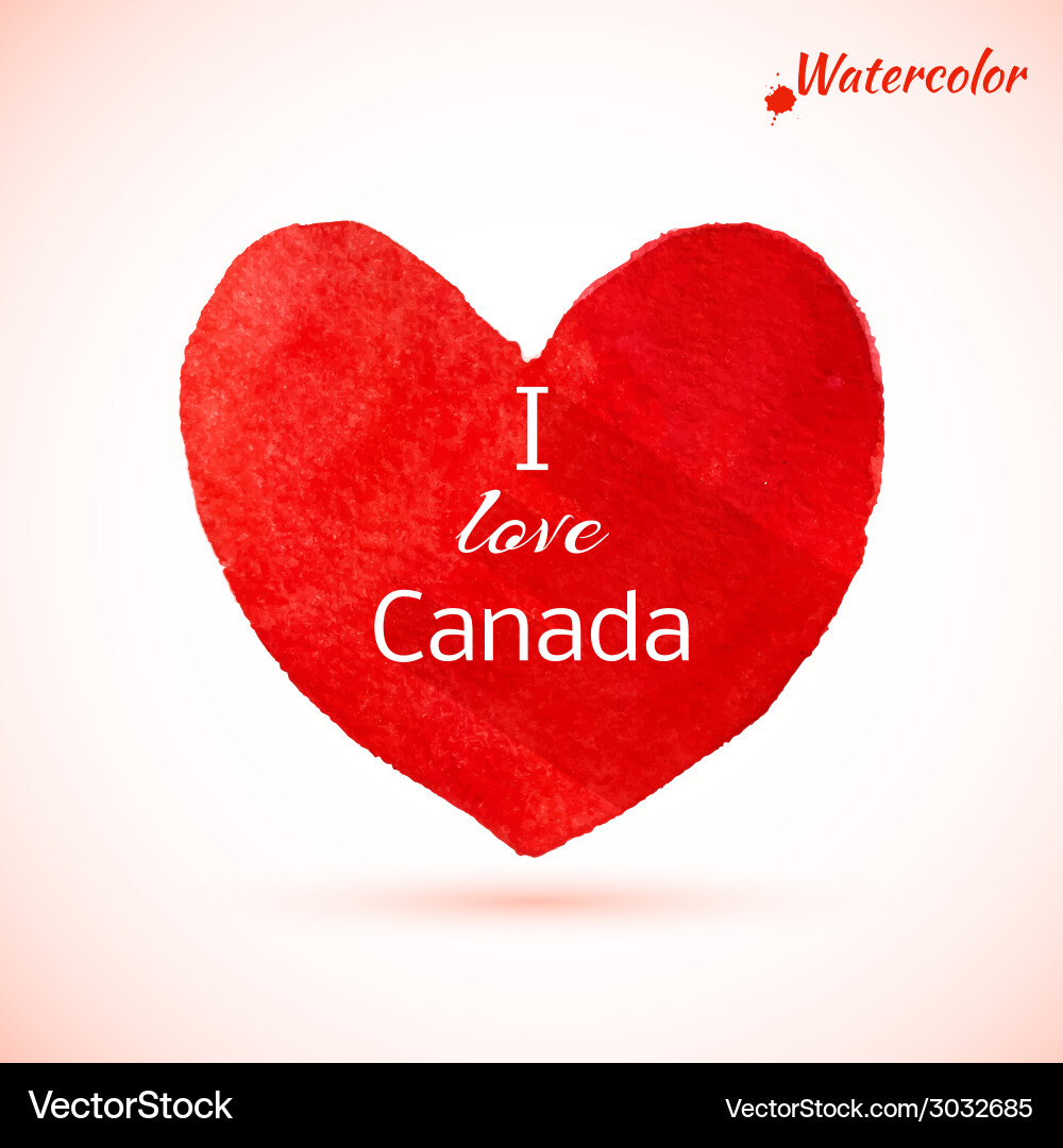 Watercolor painted red heart Royalty Free Vector Image