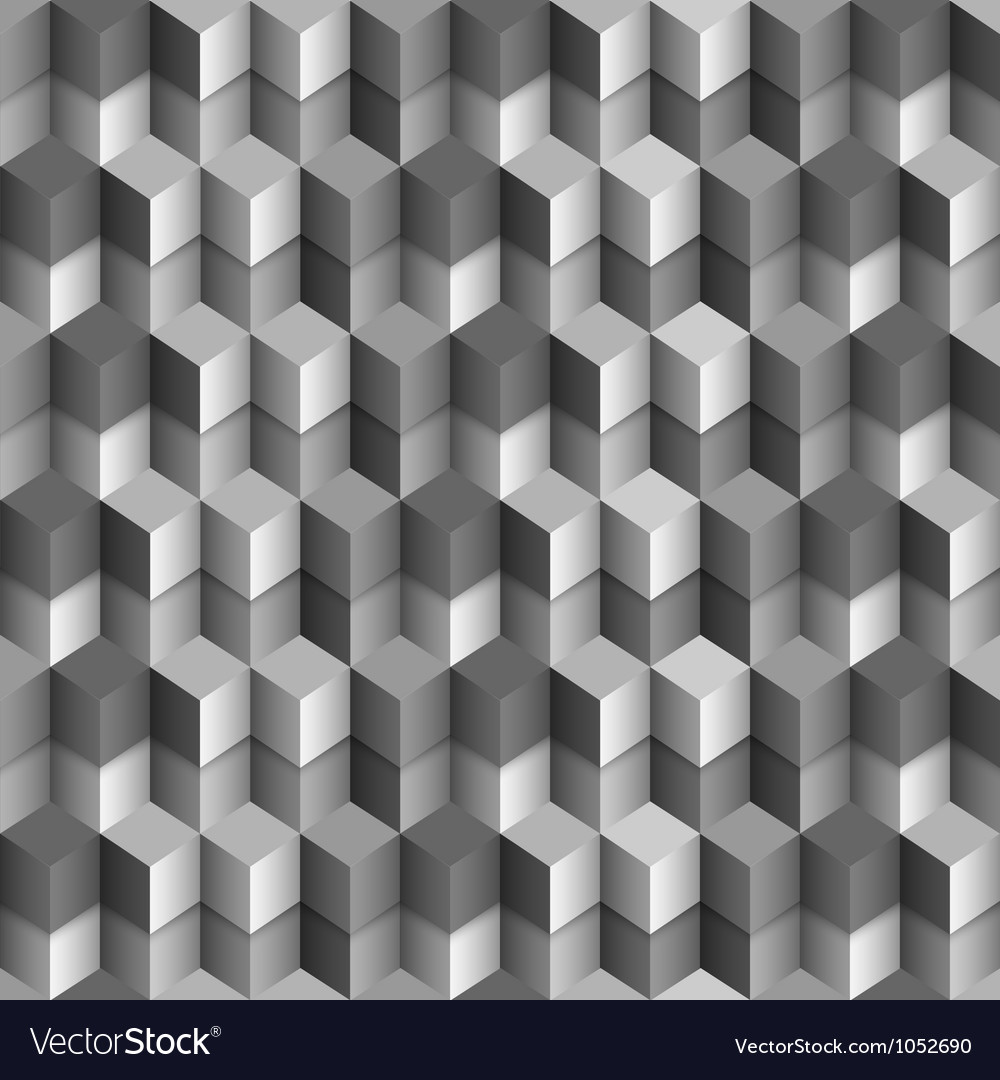 3d monochrome cubes background Royalty Free Vector Image