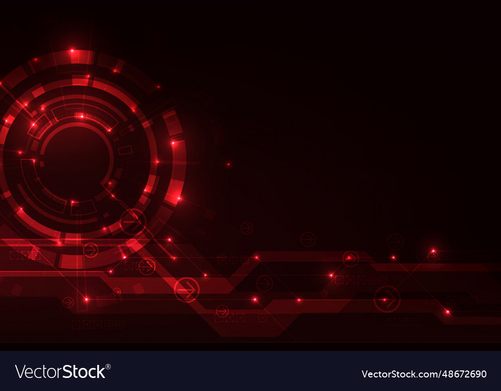 Arrow with tech circle technology communication Vector Image