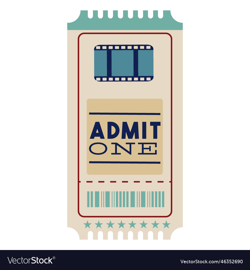 Awesome cinema ticket Royalty Free Vector Image