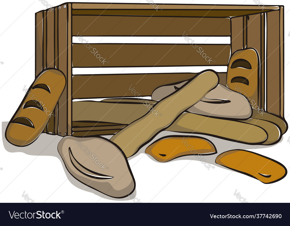 Bread in a box Royalty Free Vector Image - VectorStock