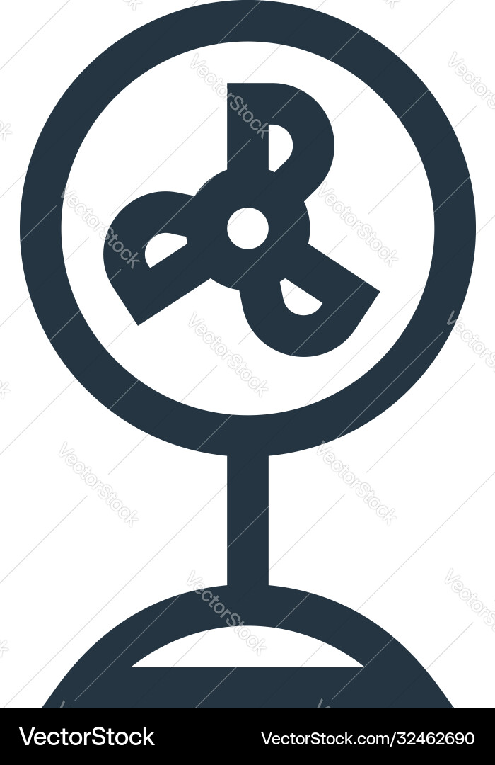 Fan icon isolated on white background outline Vector Image
