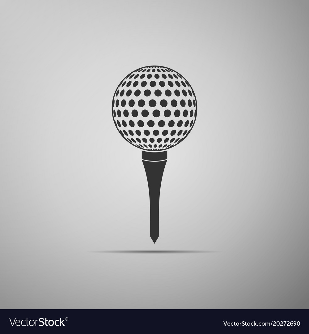 Golf Ball On A Tee Vector