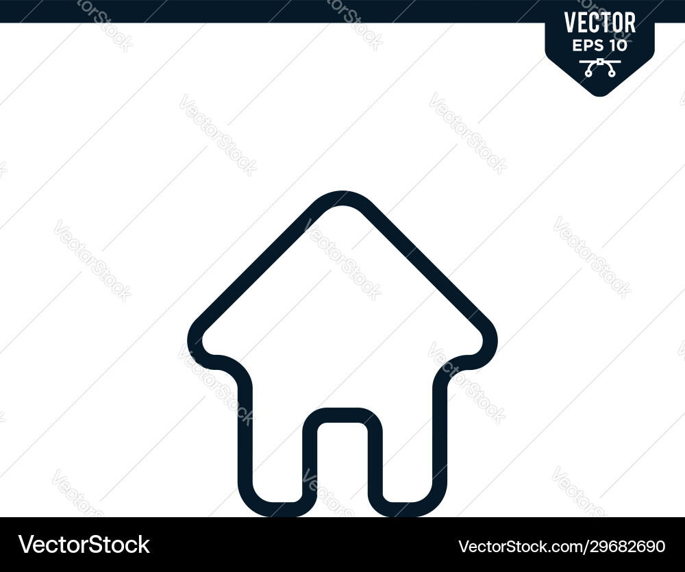 Home or house icon collection outlined style Vector Image