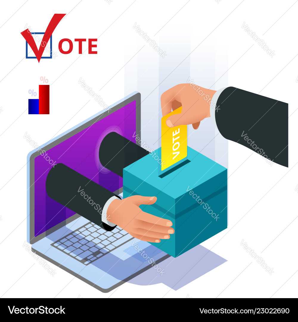 Isometric online voting and election concept Vector Image