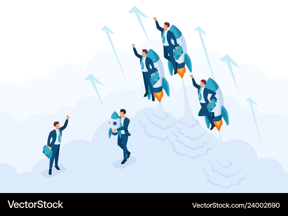 Isometric race for leadership competition Vector Image