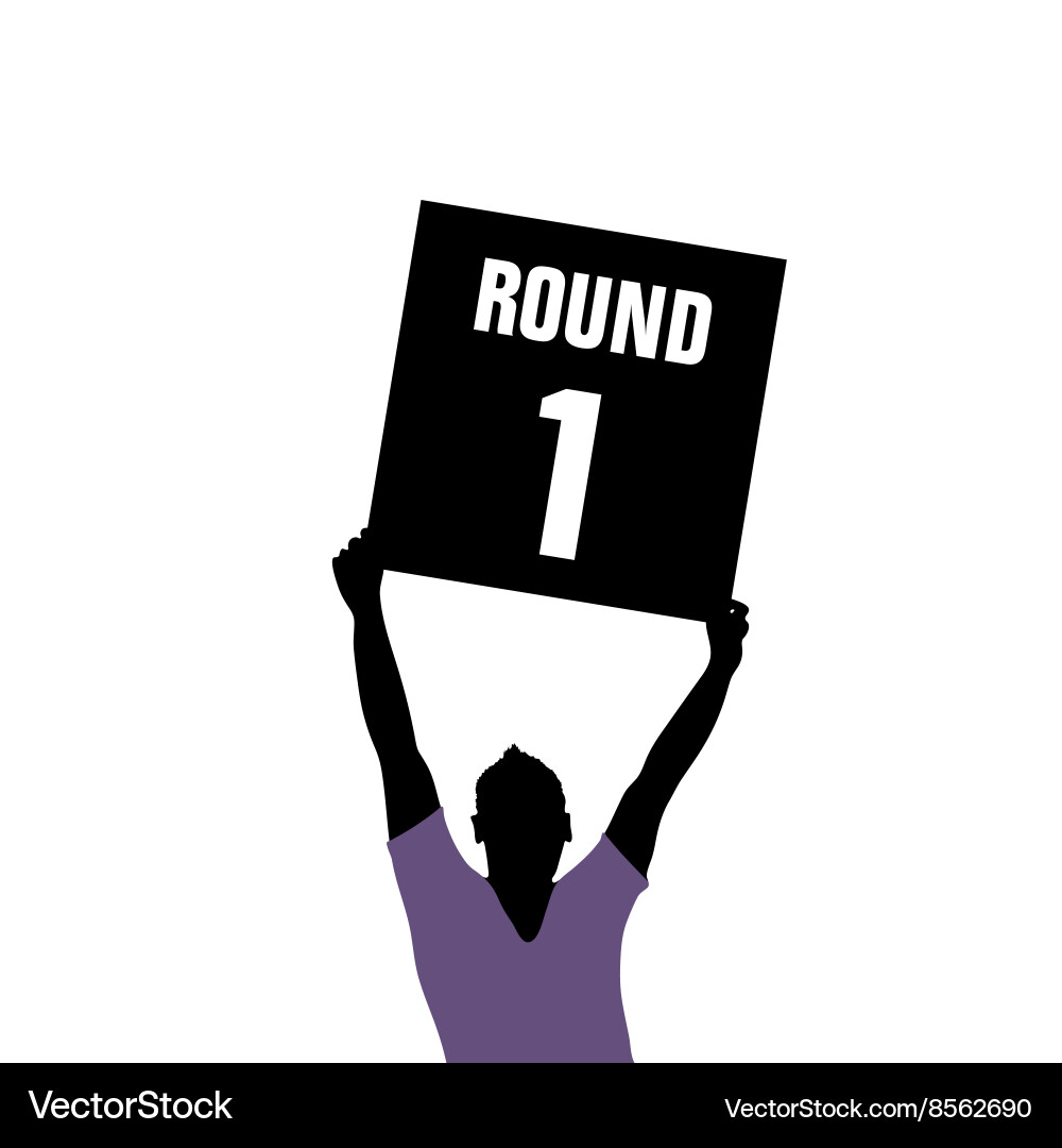 Man holding sign of round Royalty Free Vector Image