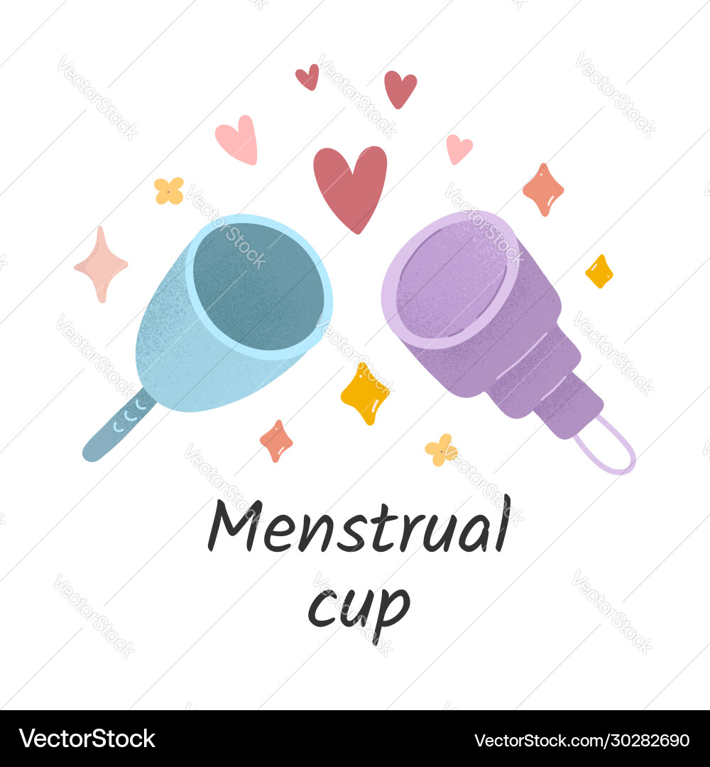Menstrual cups various silicone for womens Vector Image