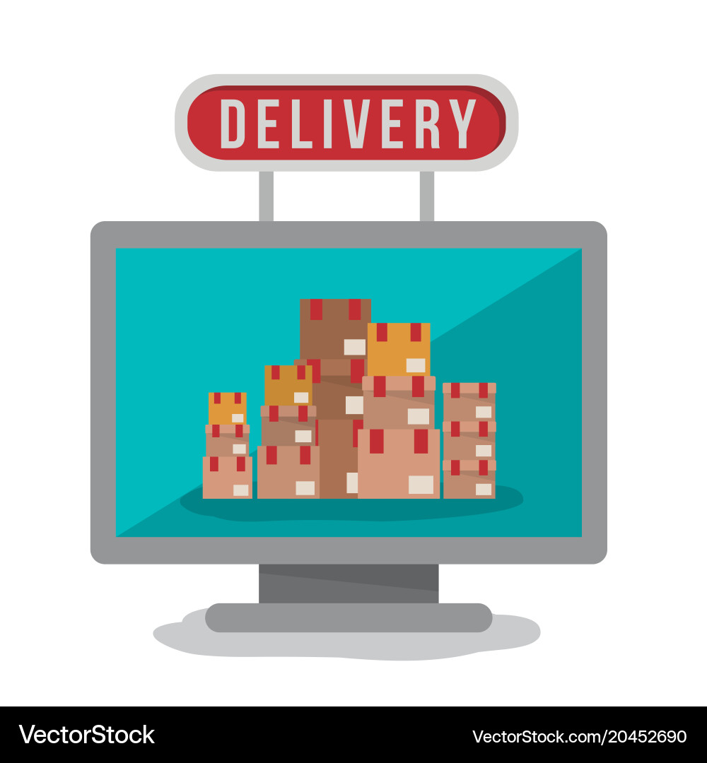 Package and computer of delivery and storage Vector Image