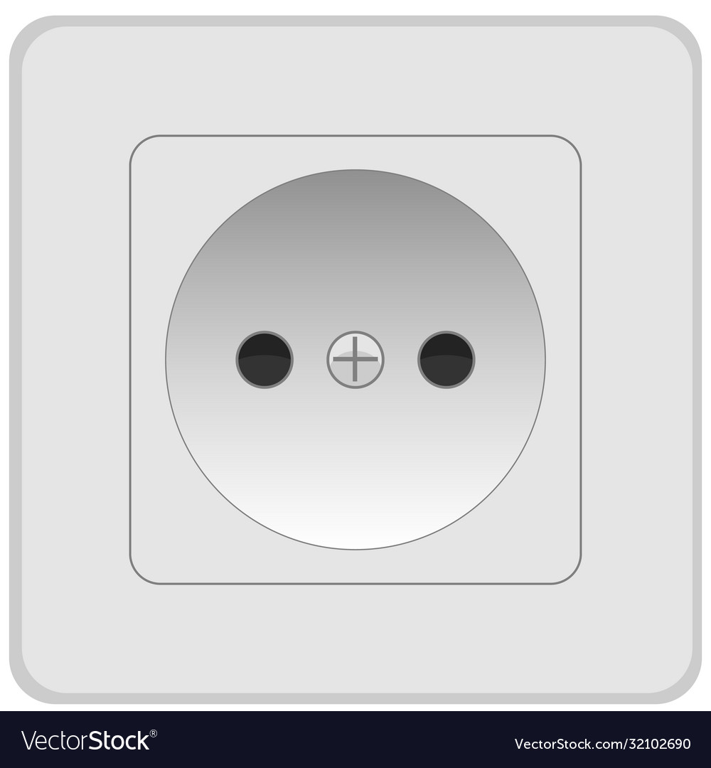 Plug socket in wall on theme Royalty Free Vector Image