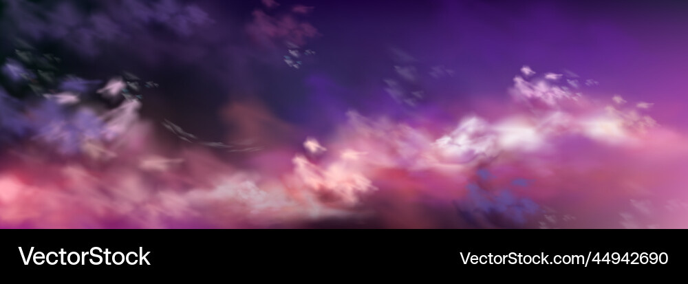 Purple and pink sky with realistic cloud texture Vector Image