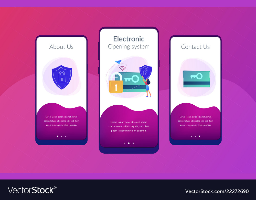 Security access card app interface template Vector Image