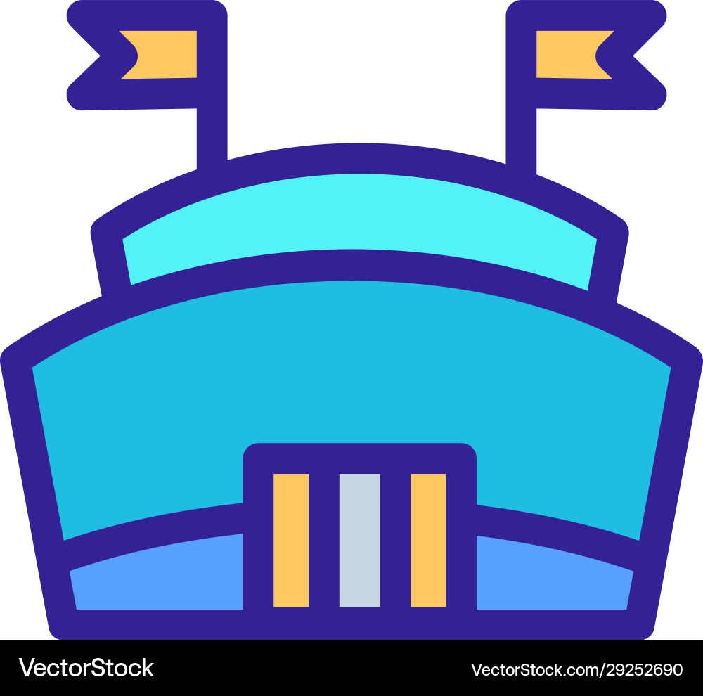 Stadium icon isolated contour symbol Royalty Free Vector