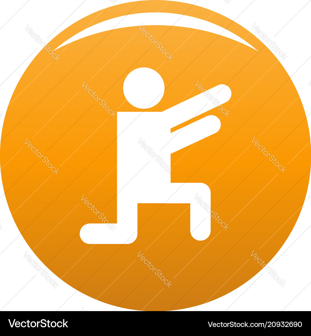 Stick figure stickman icon orange Royalty Free Vector Image