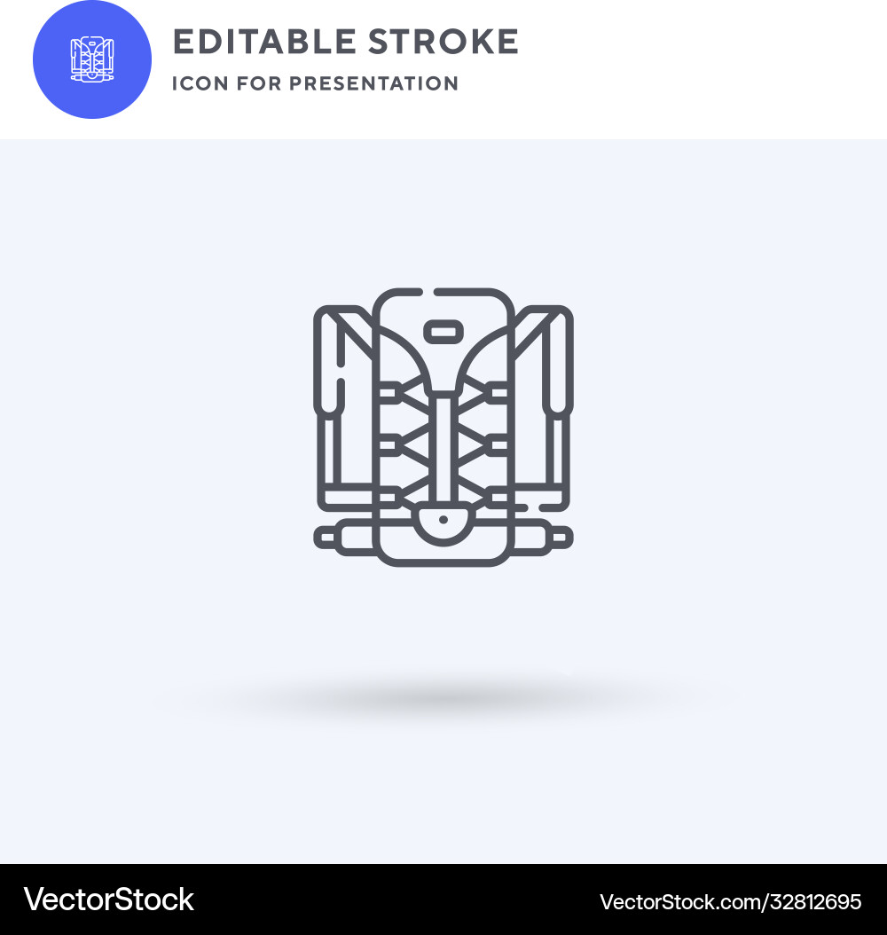 Backpack icon filled flat sign solid Royalty Free Vector
