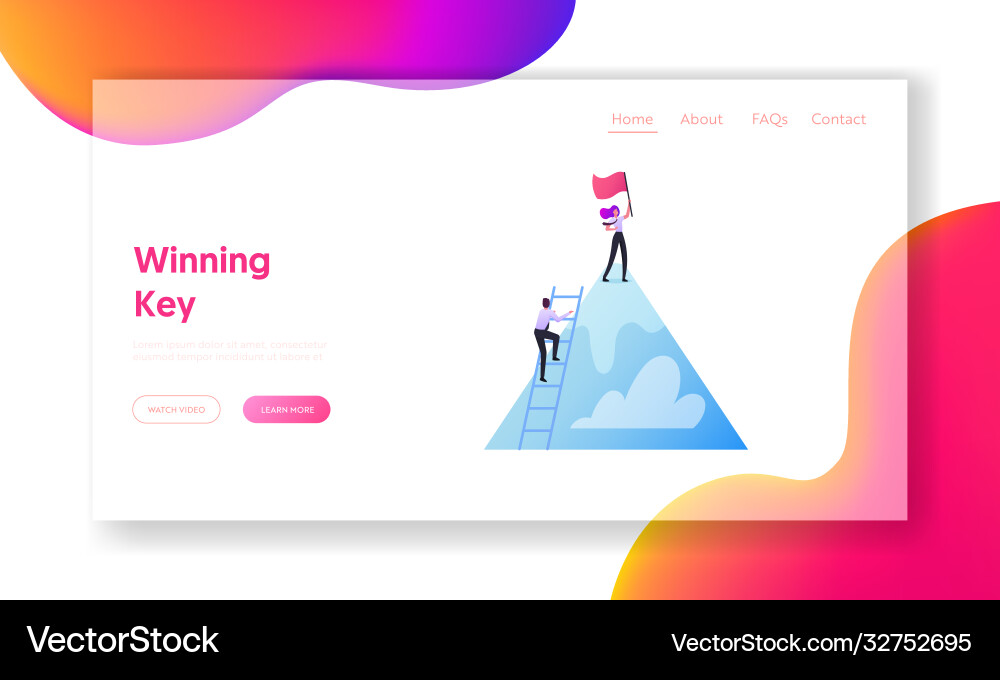 Career leadership teamwork landing page template Vector Image
