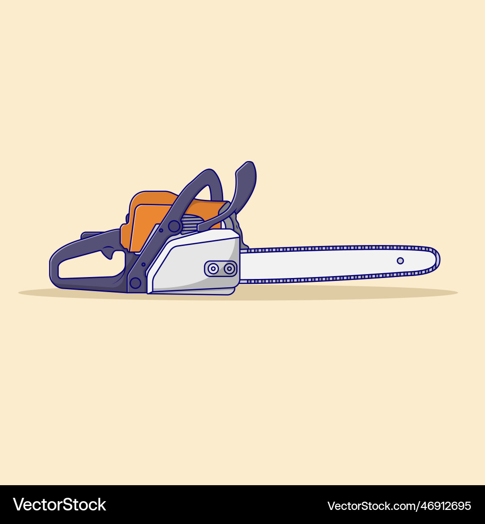 Chainsaw machine icon saw flat cartoon style Vector Image