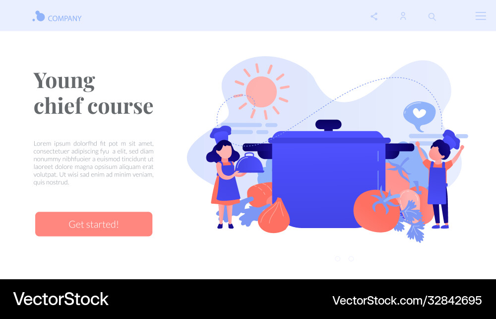 Cooking camp concept landing page Royalty Free Vector Image