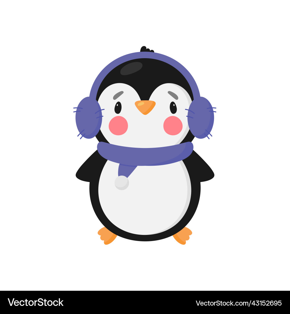 Cute penguin cartoon style Royalty Free Vector Image