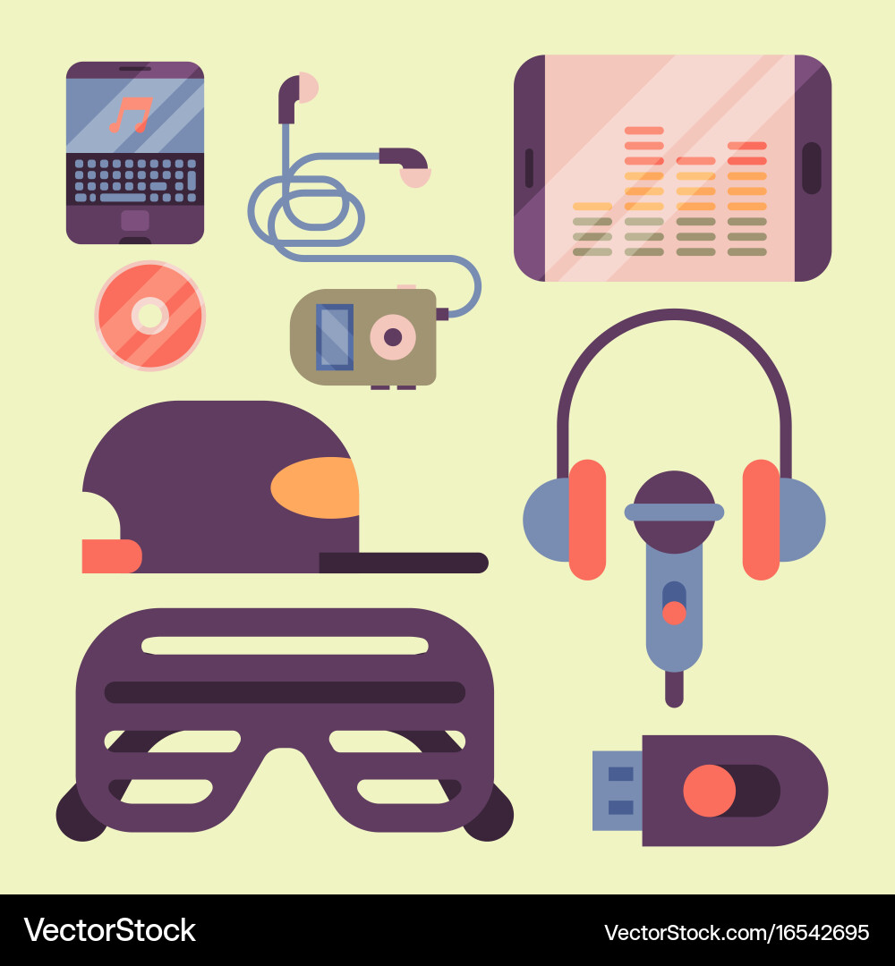 Hip hop accessory musician instruments breakdance Vector Image