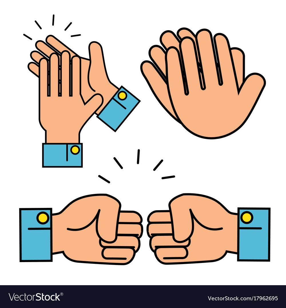Human hands clapping ovation applaud hands Vector Image