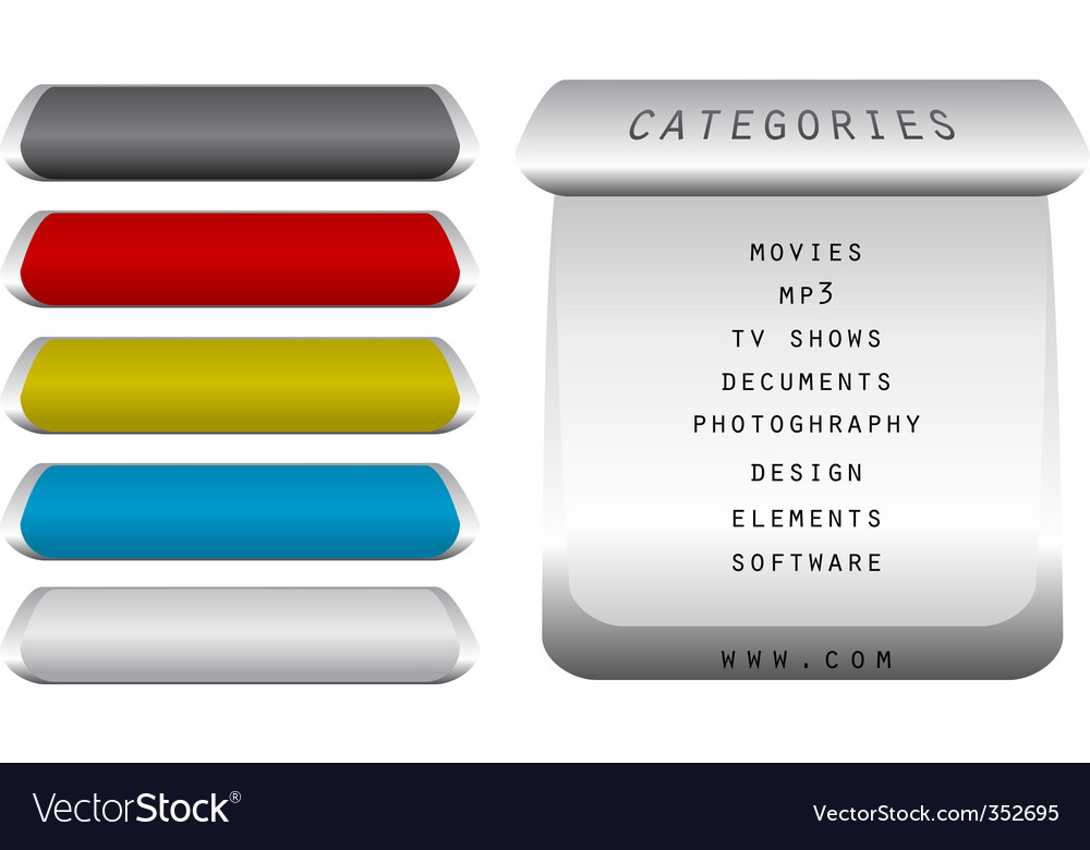 Menu buttons Royalty Free Vector Image - VectorStock