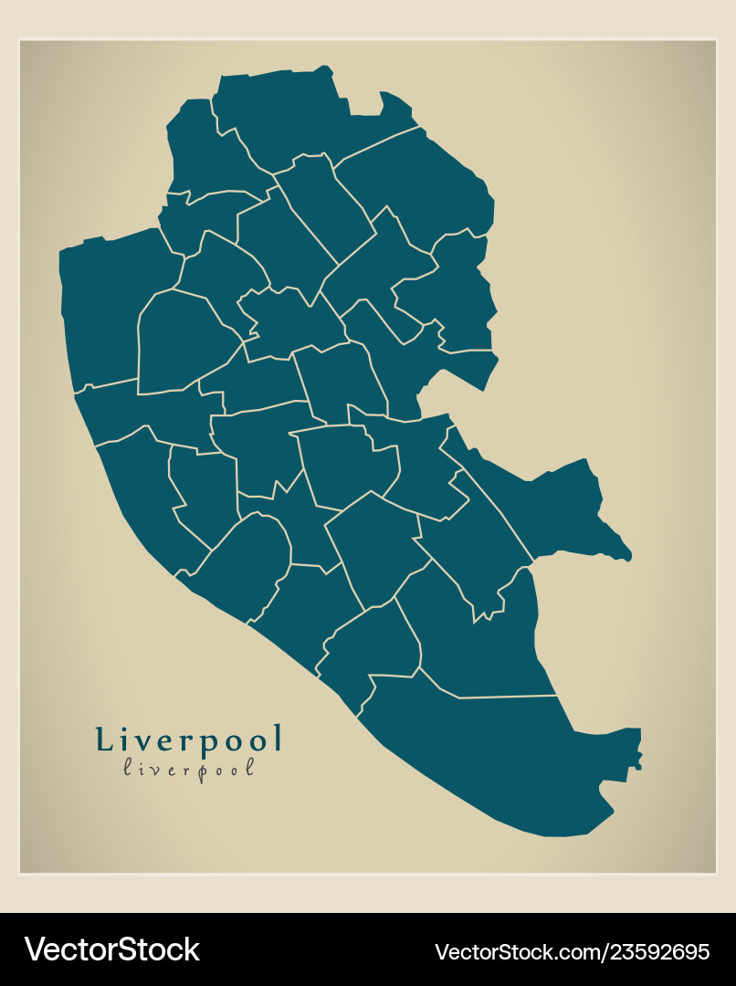 Modern city map - liverpool england Royalty Free Vector