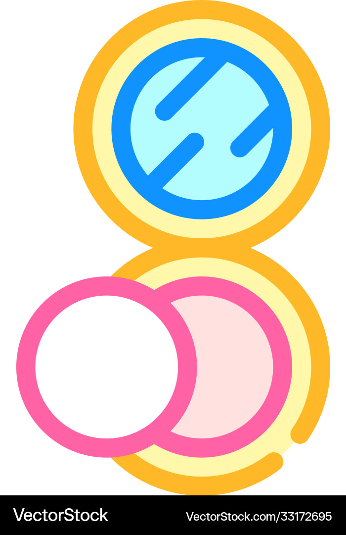 Puff powder color icon isolated Royalty Free Vector Image