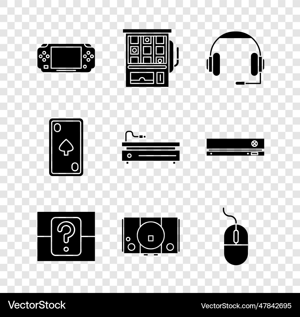 Set portable video game console slot machine Vector Image