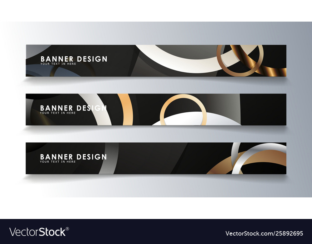 Set rectangular banner with a circle background Vector Image