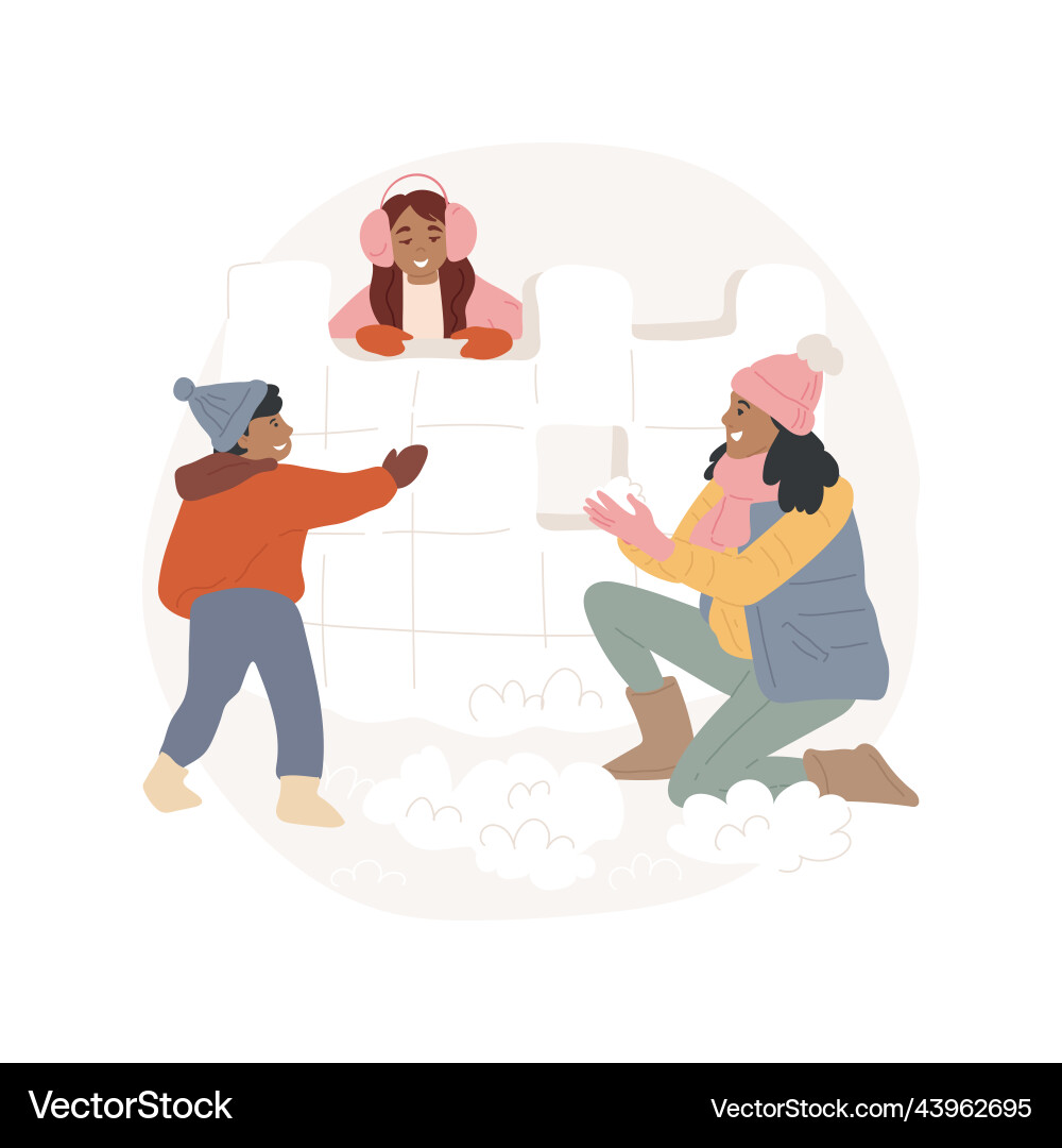 Snow fort isolated cartoon Royalty Free Vector Image
