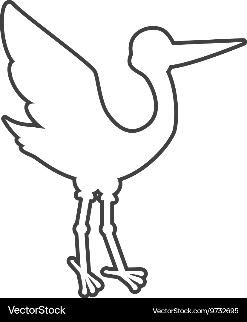 Stork icon animal concept graphic Royalty Free Vector Image