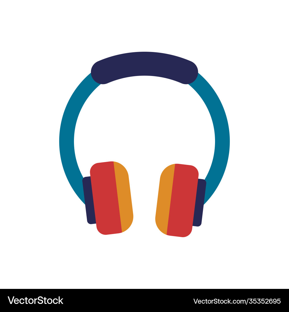 Wireless headphones flat icon color simple Vector Image