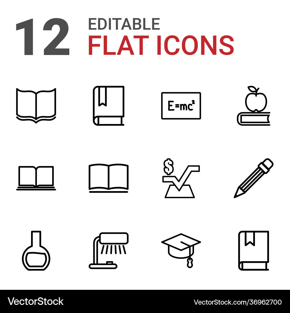 12 study icons Royalty Free Vector Image - VectorStock