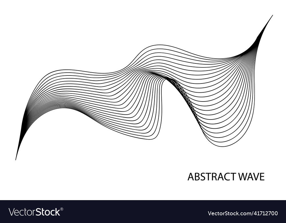 Abstract wave pattern wavy thin line border Vector Image