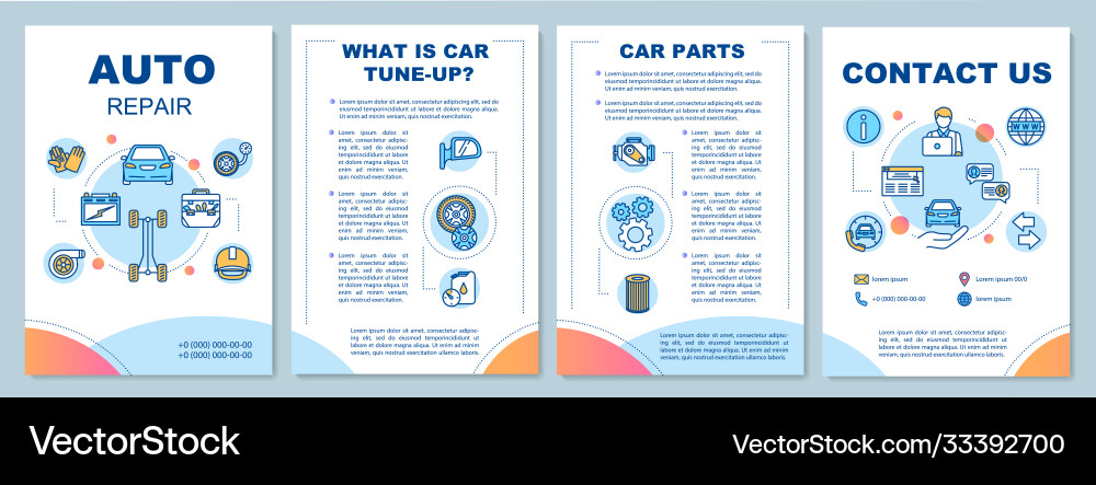 Auto recovery service brochure template Royalty Free Vector