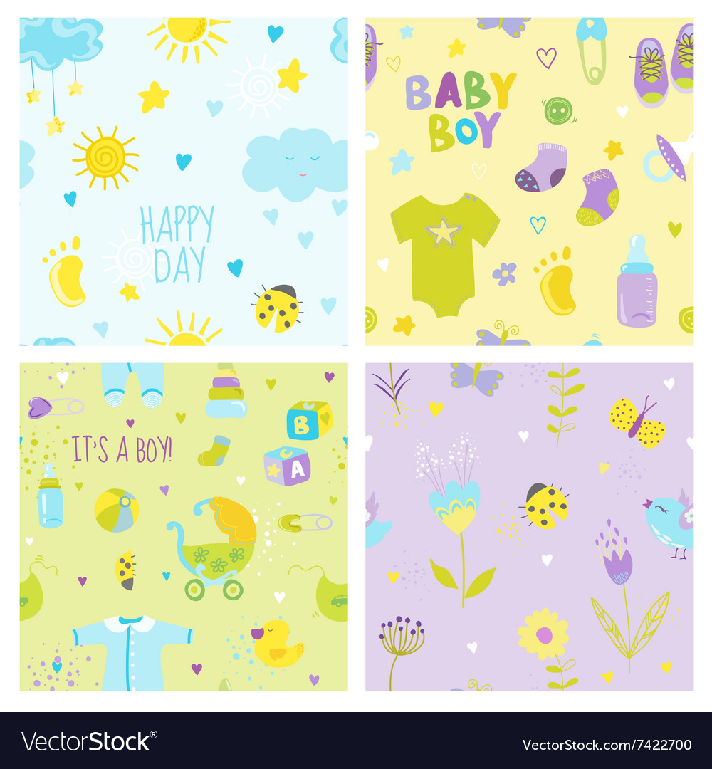 Baboy background set - seamless patterns Vector Image