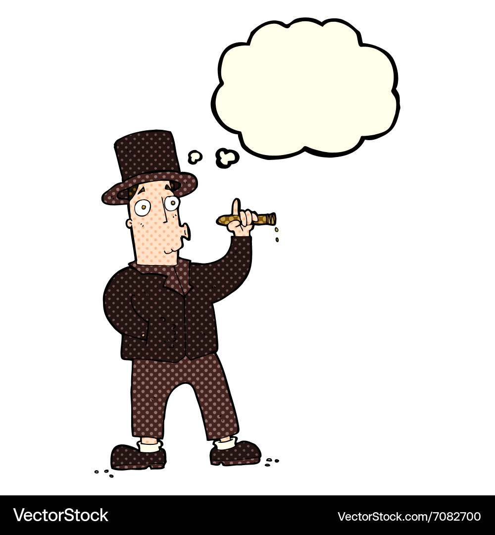 Cartoon smoking gentleman with thought bubble Vector Image
