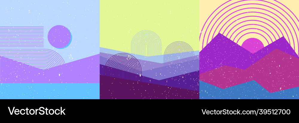 Collection of retro funky posters Royalty Free Vector Image