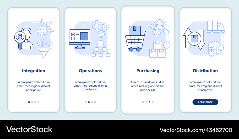 Elements of scm light blue onboarding mobile app Vector Image
