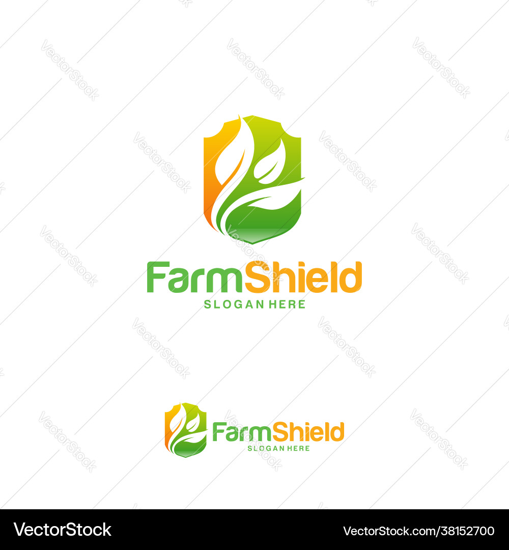 Farm shield logo designs concept nature Royalty Free Vector